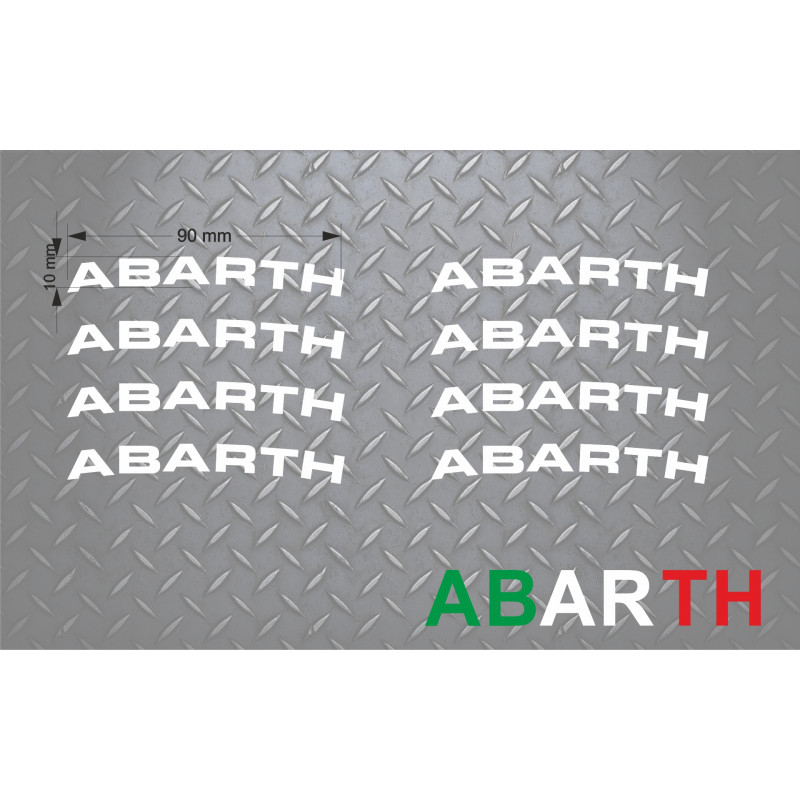 Σετ 8 τμχ αυτοκολλητα Fiat ABARTH για ζάντες 500 Punto Spider Χρώμα Γκρι