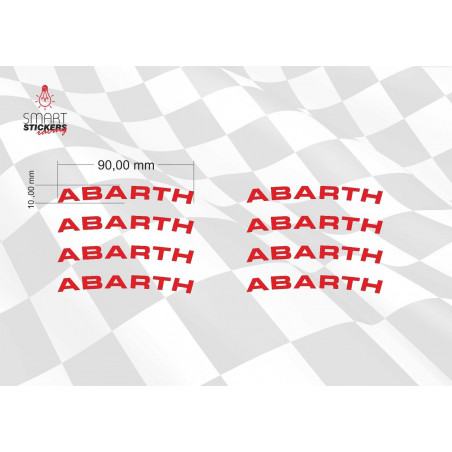 Σετ 8 τμχ αυτοκολλητα Fiat ABARTH για ζάντες 500 Punto Spider Χρώμα Γκρι